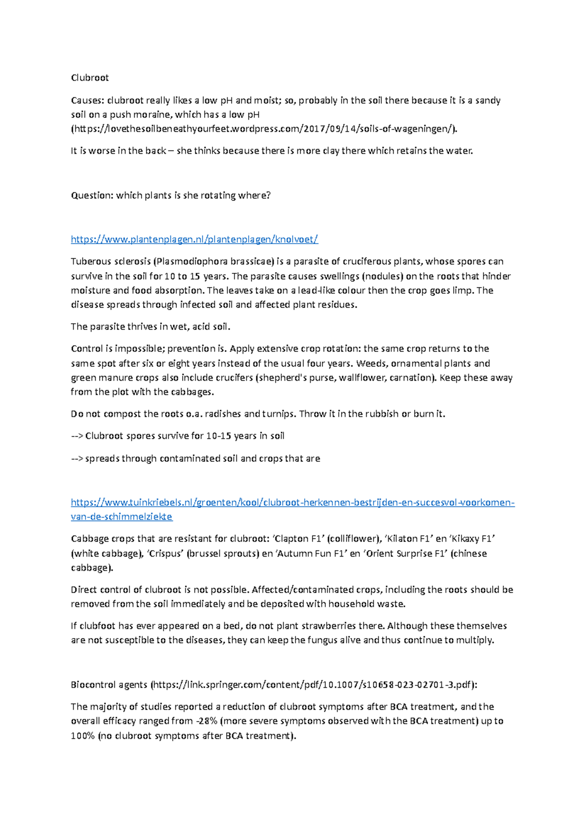 Clubroot - Clubroot Causes: clubroot really likes a low pH and moist ...