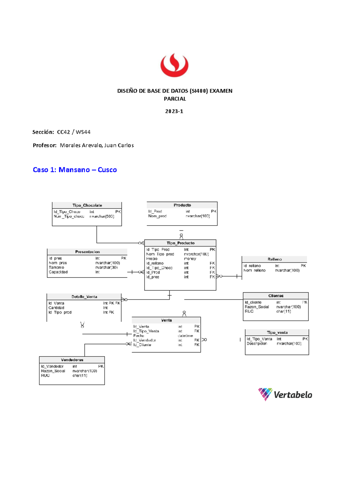 examen parcial base de datos - Diseño de base de datos - DISEÑO DE BASE ...