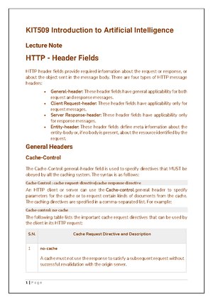 KIT509 Introduction to Artificial Intelligence HTTP URL Encoding lecture note - KIT509 ...