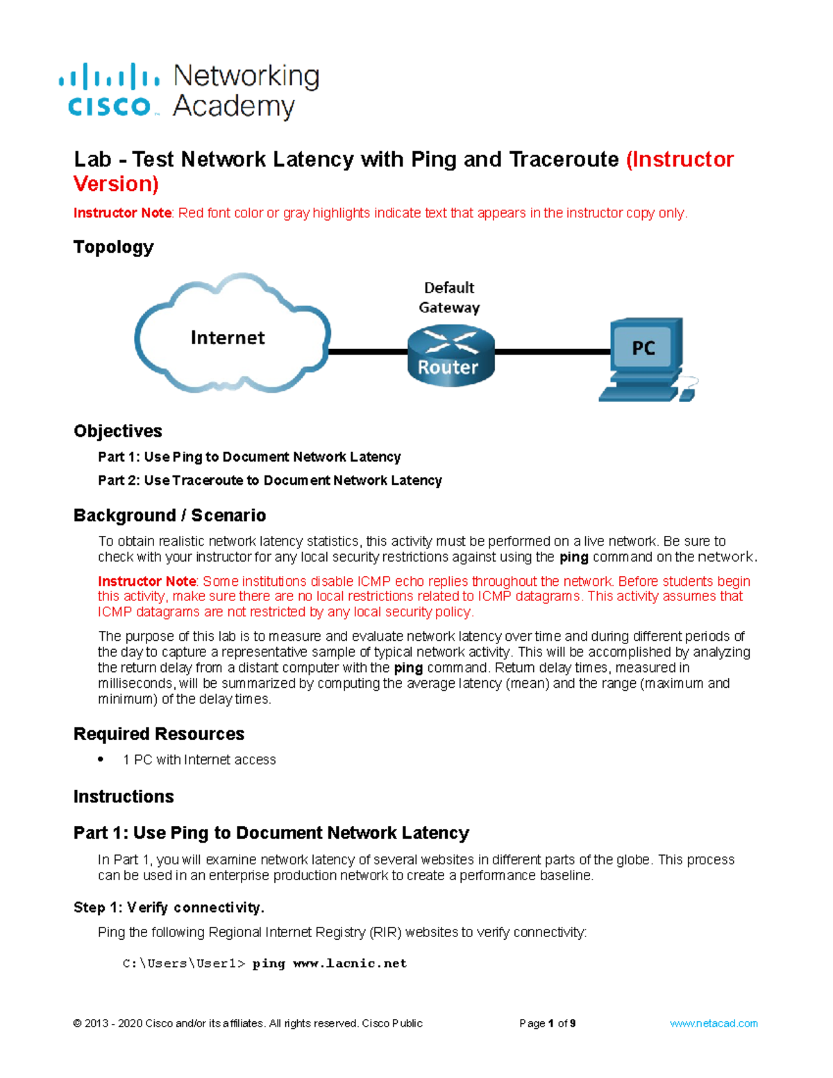 1746 Lab Test Network Latency With Ping And Traceroute Ilm Lab Test Network Latency 4464