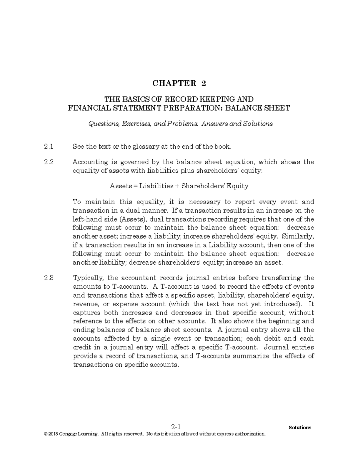 Chapter 2 the basics of record keeping and financial statement ...