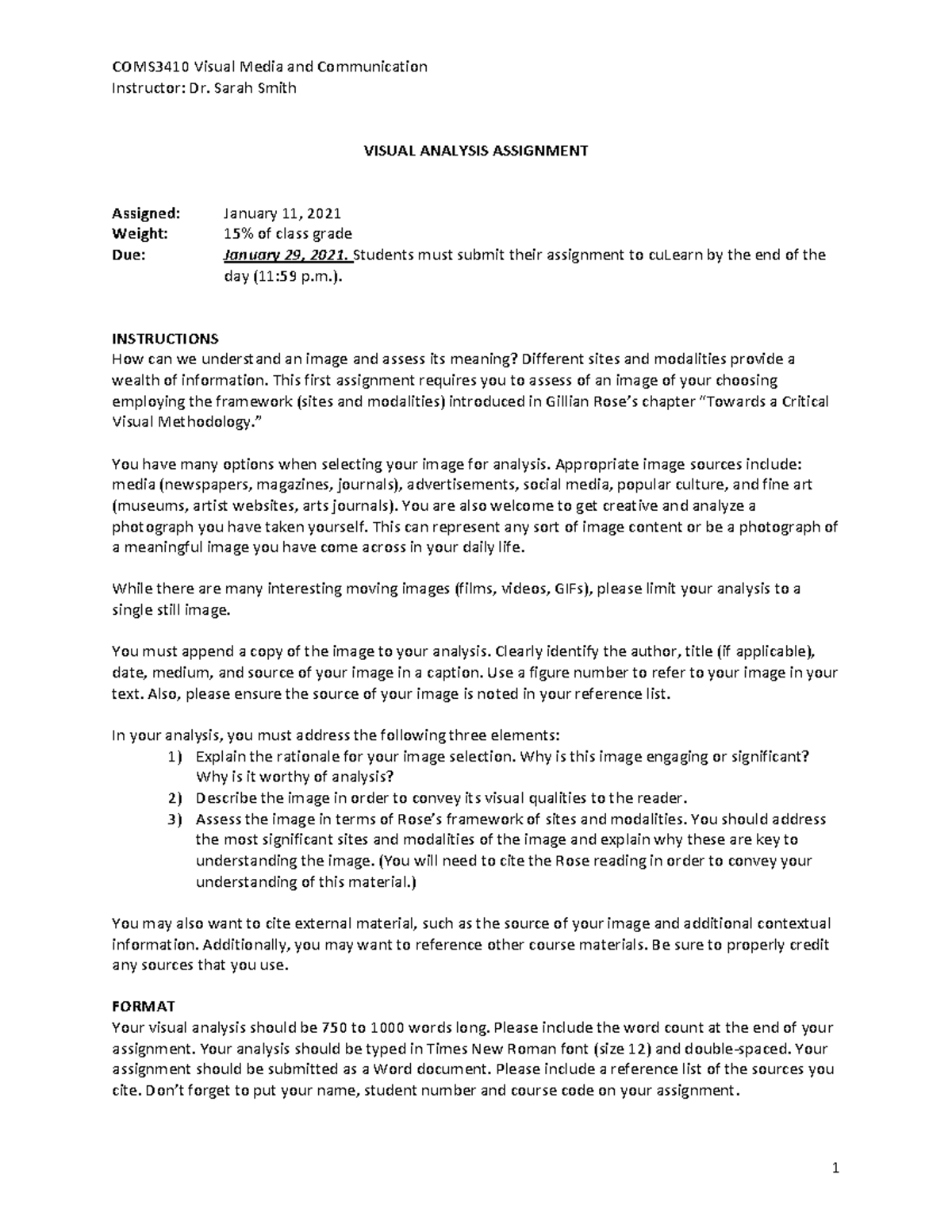 COMS3410 Visual Analysis Assignment - COMS3410 Visual Media and ...