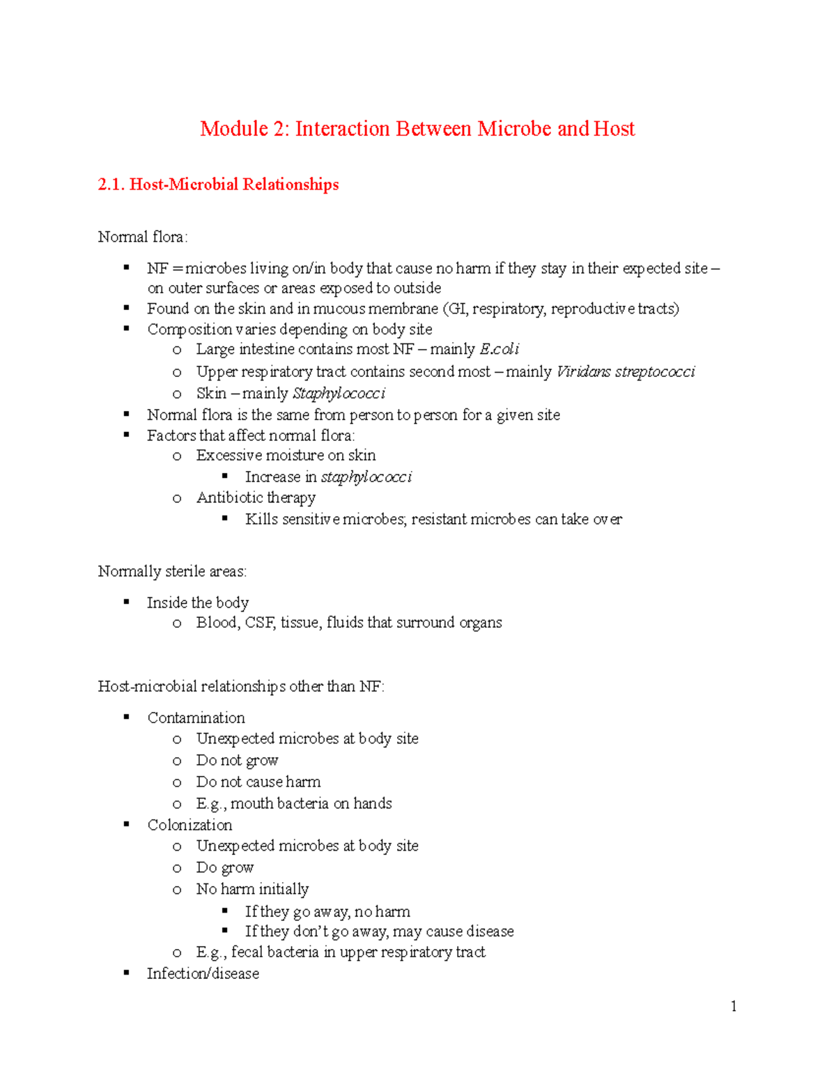 Module 2 Content - Lecture notes 2 - Module 2: Interaction Between ...
