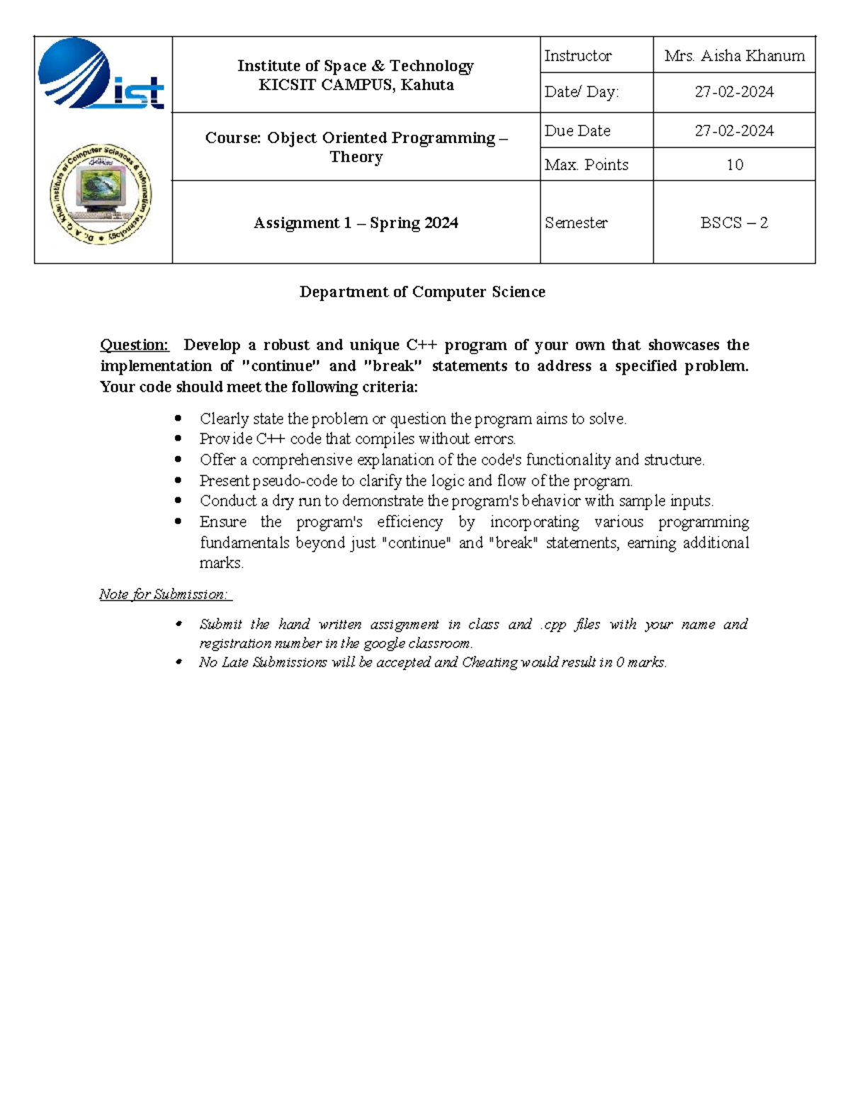 Assignment 1 Oop Theory Question Develop A Robust And Unique C Program Of Your Own That