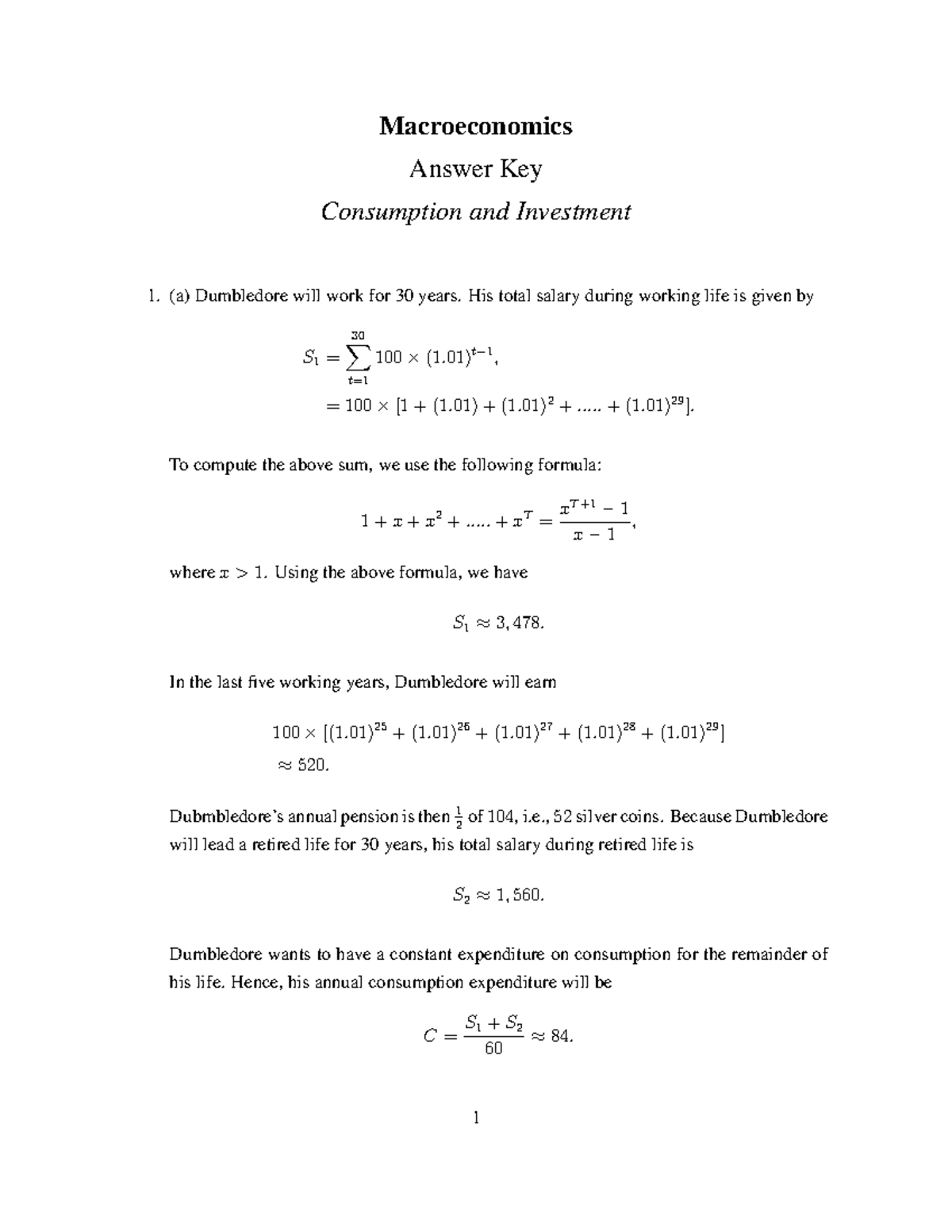 Answers module 2 - sdf - Macroeconomics Answer Key Consumption and ...