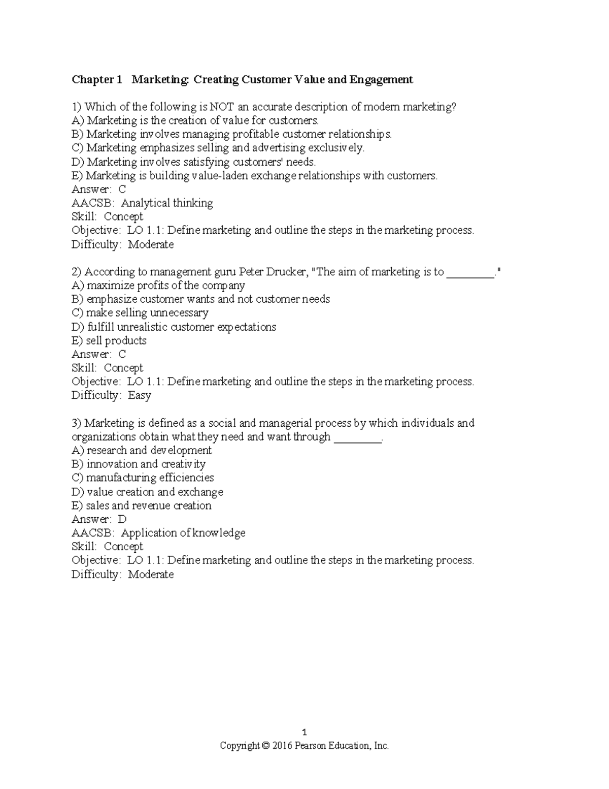Chapter 1 - Nnnnnm - Chapter 1 Marketing: Creating Customer Value and ...