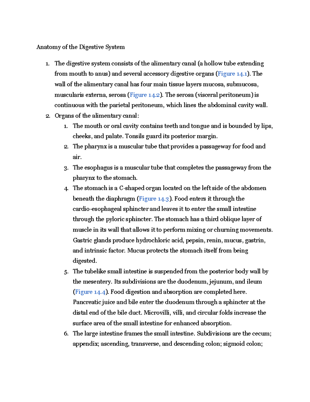 Anatomy and physiology- digestive system - Anatomy of the Digestive ...