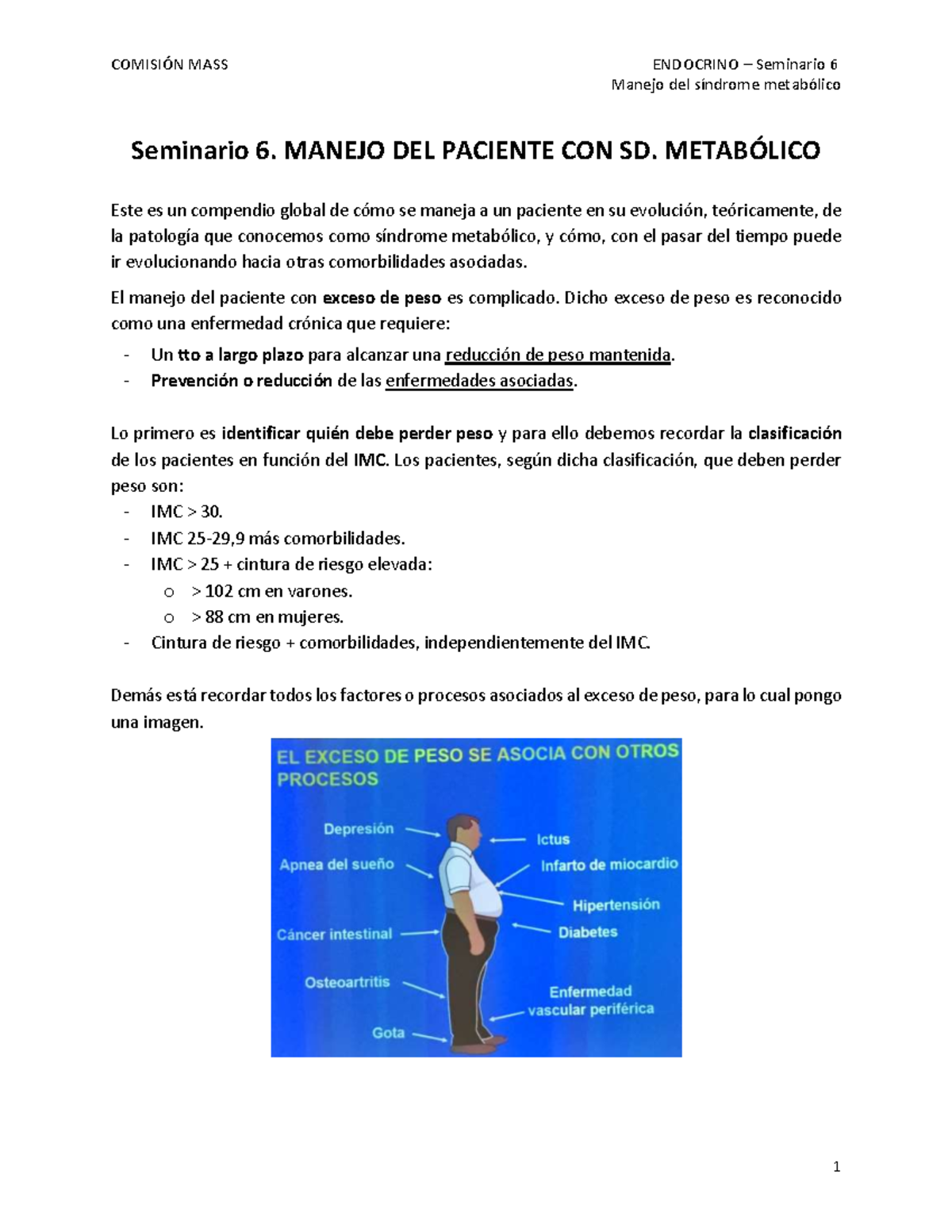 Seminario 6. Manejo del Sd. metabólico - Manejo del síndrome metabólico ...