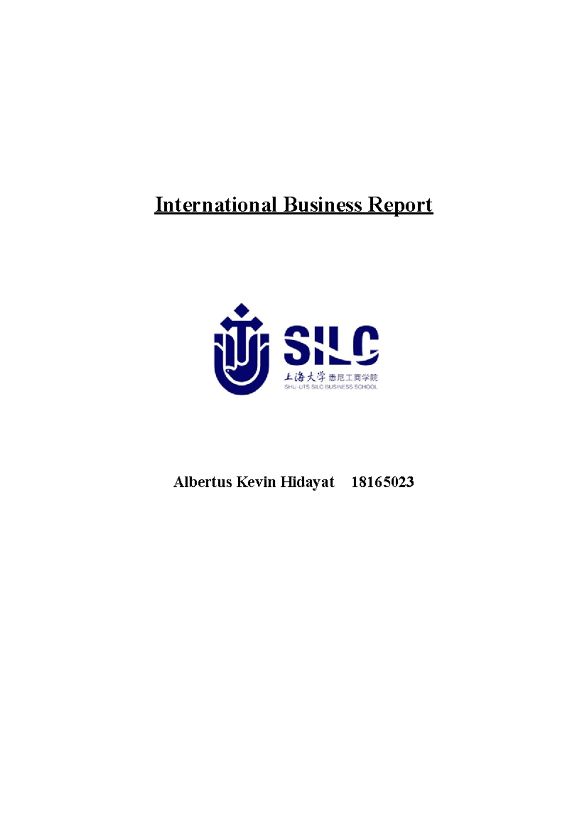 Report for International Business - International Business Report ...