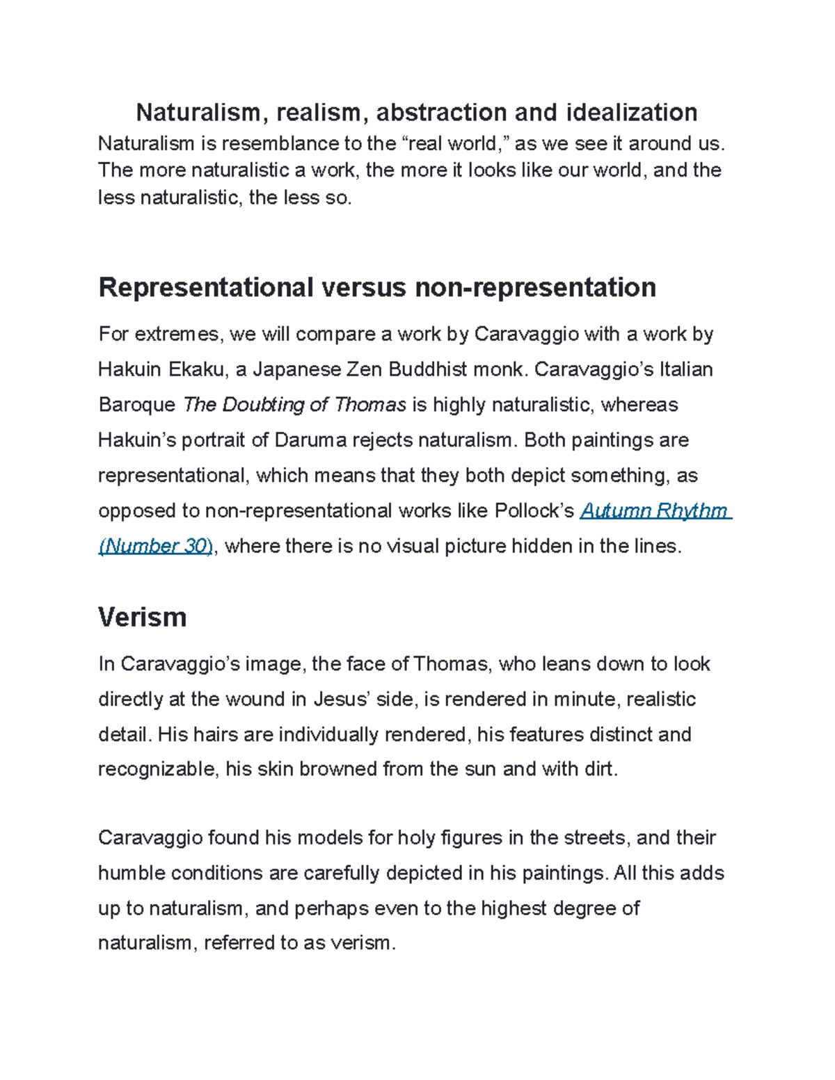 Naturalism, realism, abstraction and idealization - Naturalism, realism ...