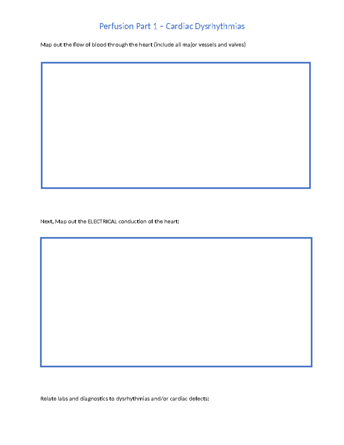 Notes Perfusion 1 - Map out the flow of blood through the heart ...