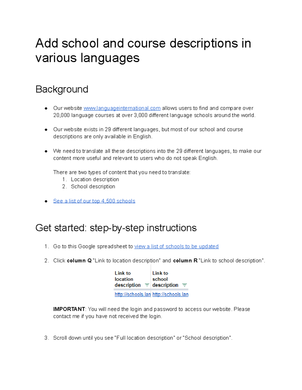 Various languages (Phase 2) - Add school and course descriptions in ...