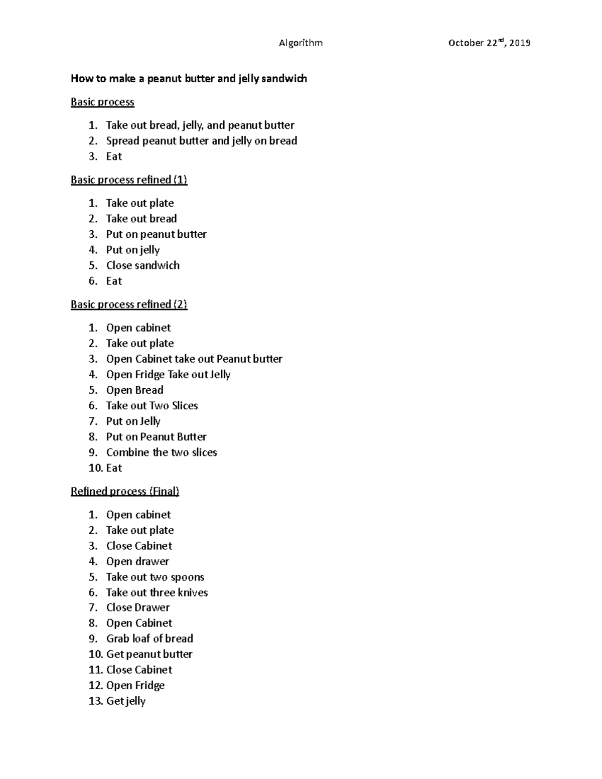 Algorithm Submission Algorithm October 22nd 2019 How To Make A