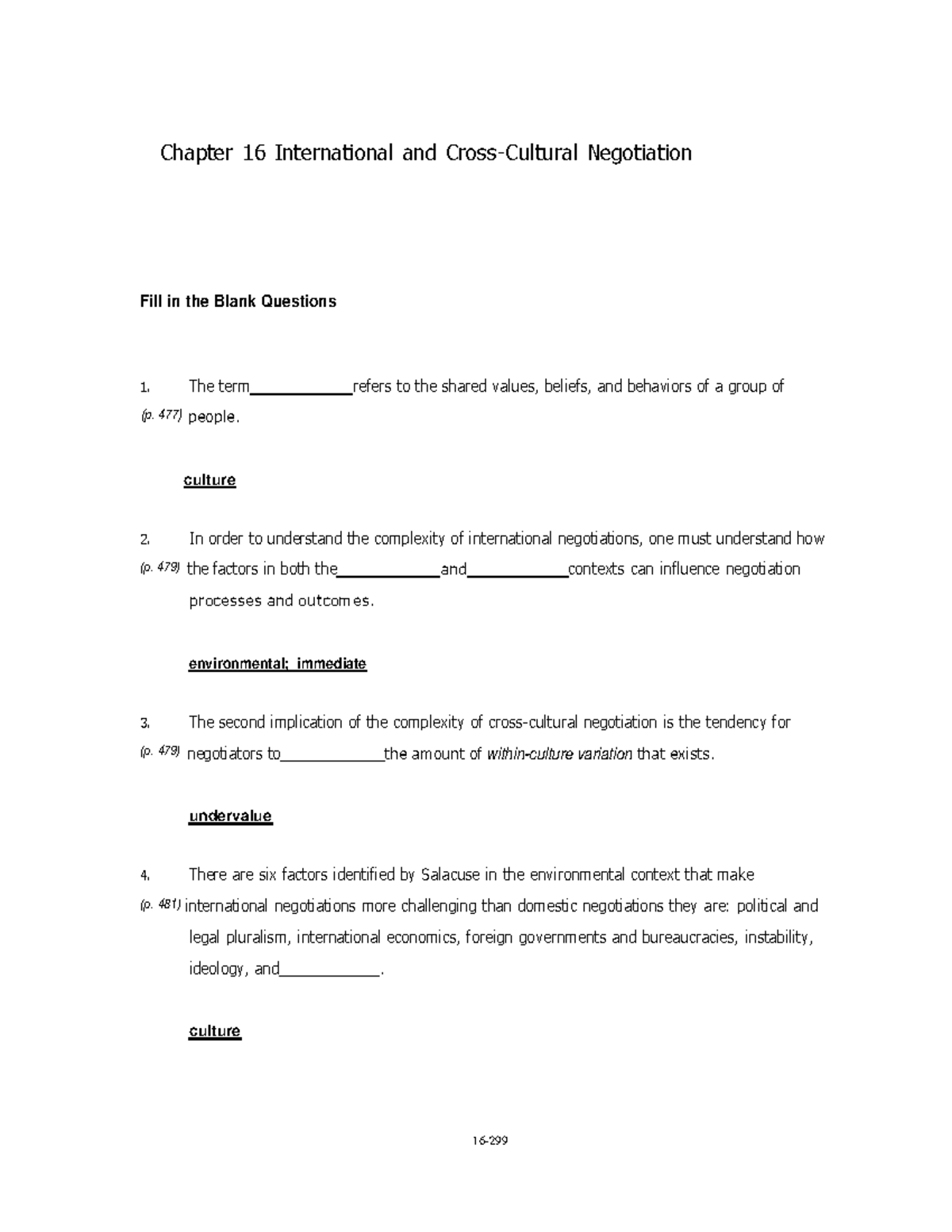 Chapter 16 International and Cross Cultural Negotiation - The term ...