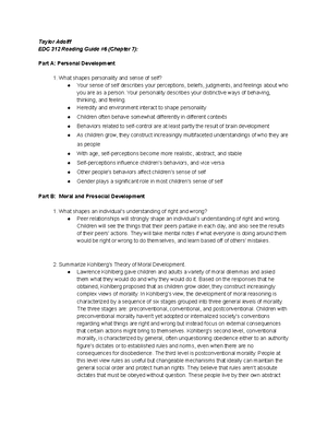 Chapter 1 Reading Guide - EDC 312 Reading Guide 1 (Chapter 1): Part A ...
