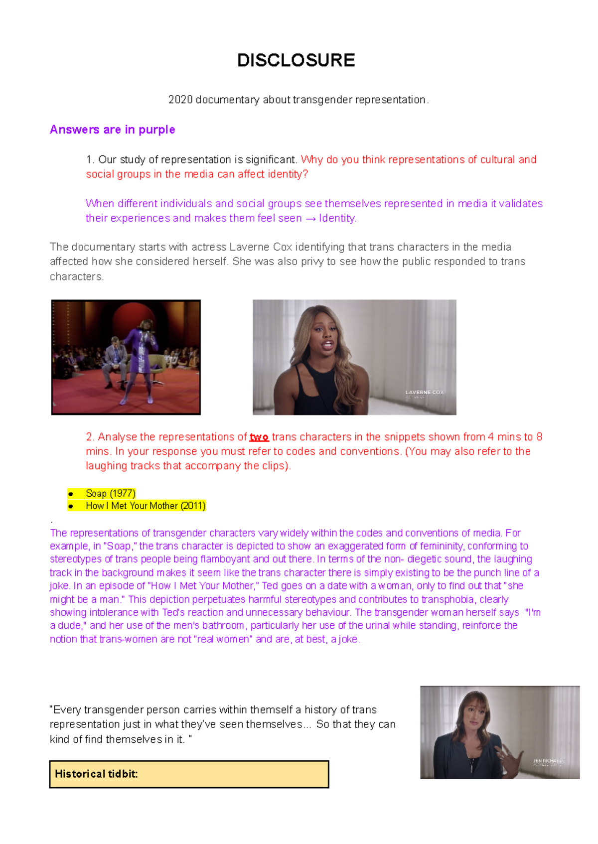 Disclosure Documentary Analysis - Representation - DISCLOSURE 2020 ...