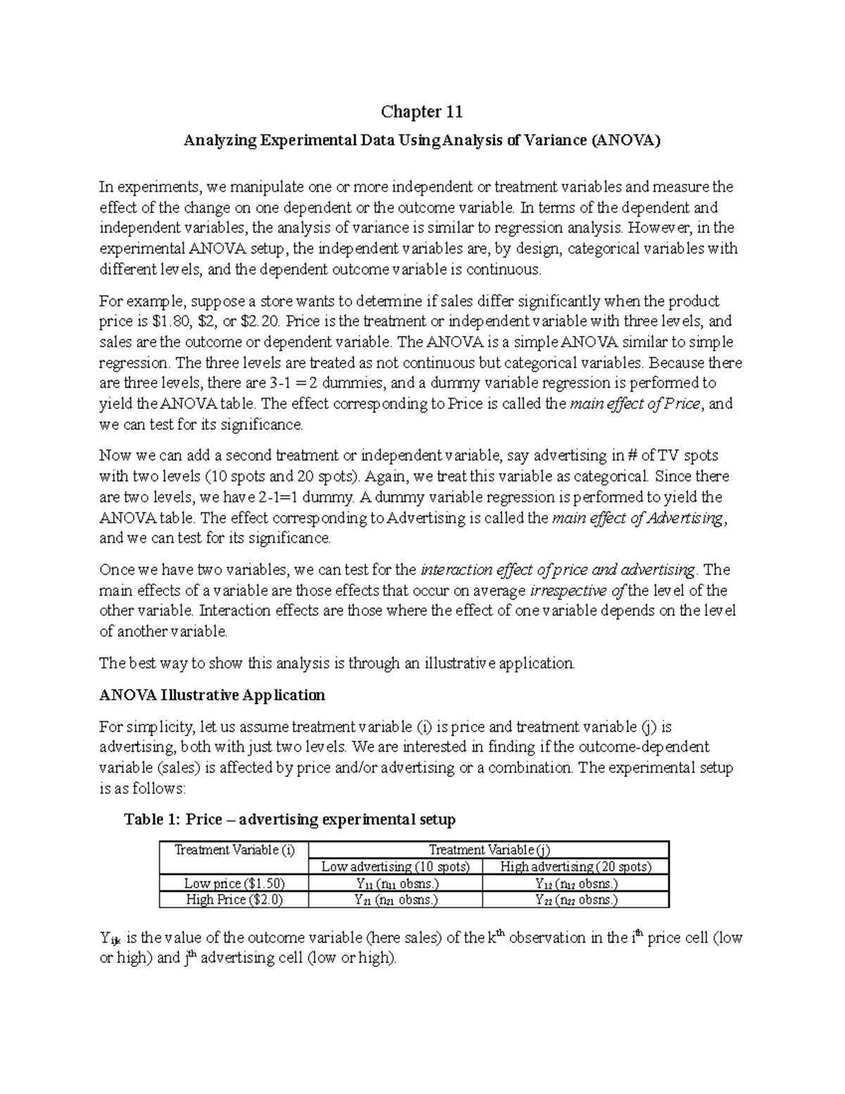 WWDM Chapter 11 - Analyzing Experimental Data using Anova - Chapter 11 ...
