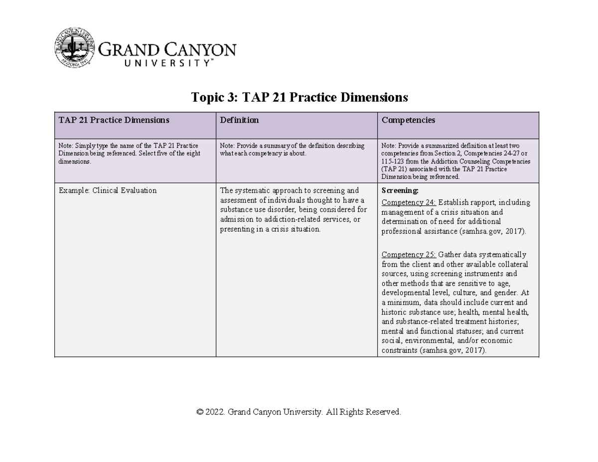 PCN-100-RS-T3-TAP21Practice Dimensions DONE - Topic 3: TAP 21 Practice ...