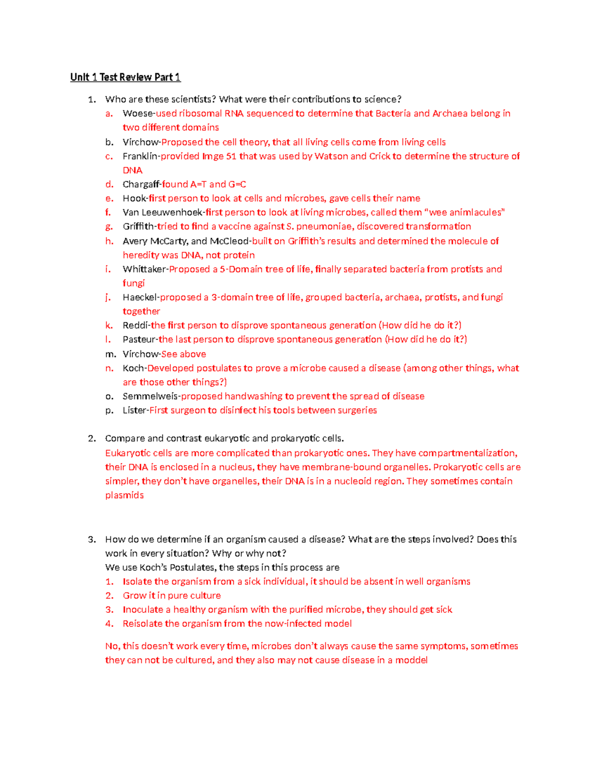 Unit 1 Test Review Part 1-Answer Key - Unit 1 Test Review Part 1 1. Who ...