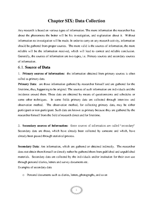 Research ch 7 - Bilisuma Lulu - Chapter Seven: Data Processing and Analysis The goal of any ...