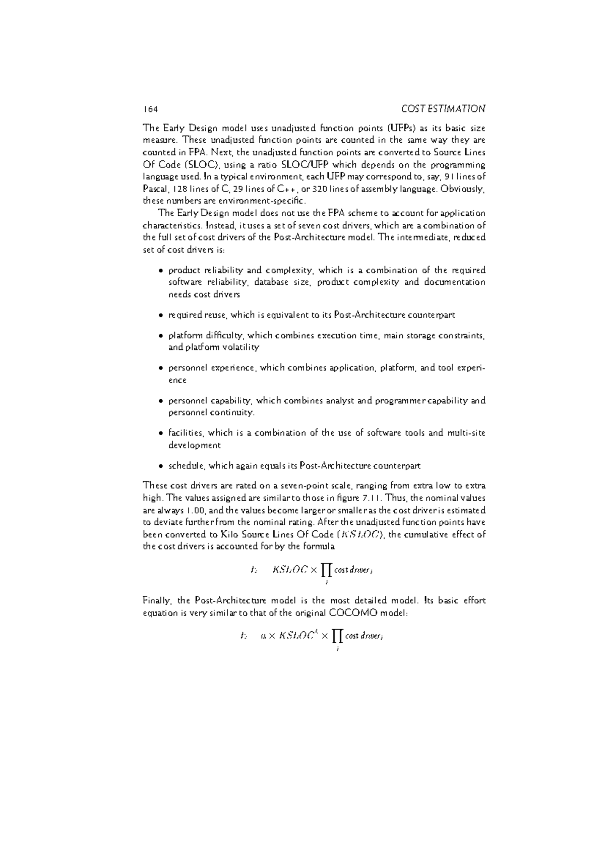 Computer Engineering 101 - 164 COST ESTIMATION The Early Design model ...