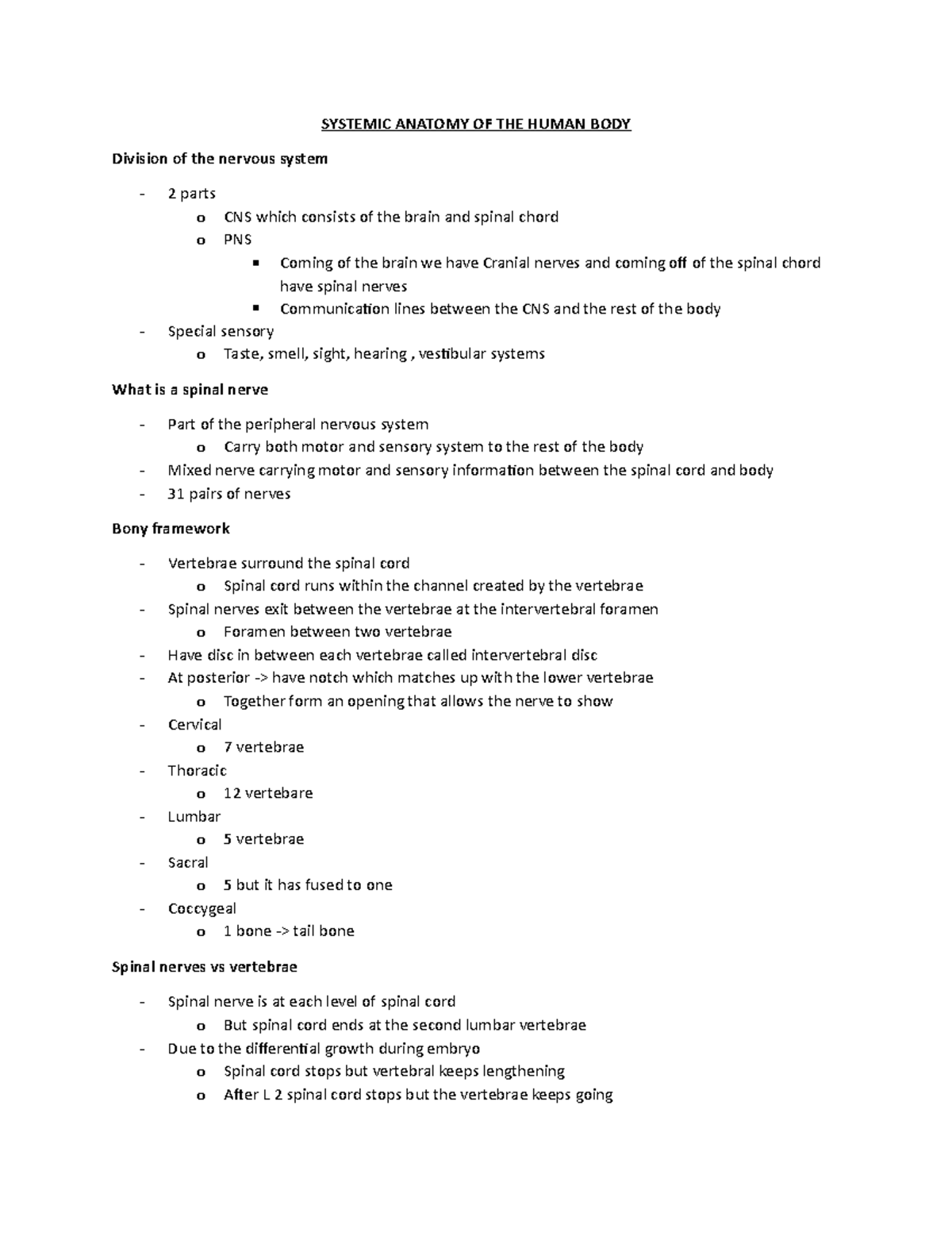 Lec 1 - Systemic Anatomy OF THE Human BODY - SYSTEMIC ANATOMY OF THE ...