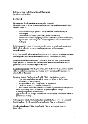 Operations Management - Lecture notes, lectures 1 - 11 - Chapter 1 ...