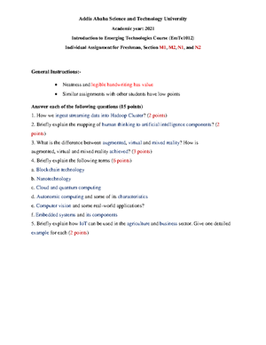 Introduction to Emerging Technologies Module - This module was prepared ...