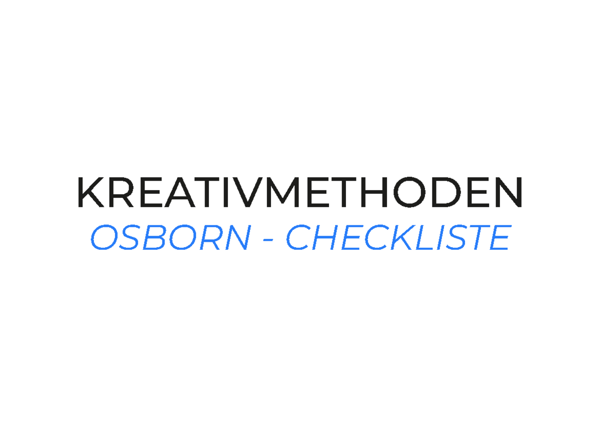 Osborn-Checklist - Checkliste der Osbornmethode - KREATIVMETHODEN ...