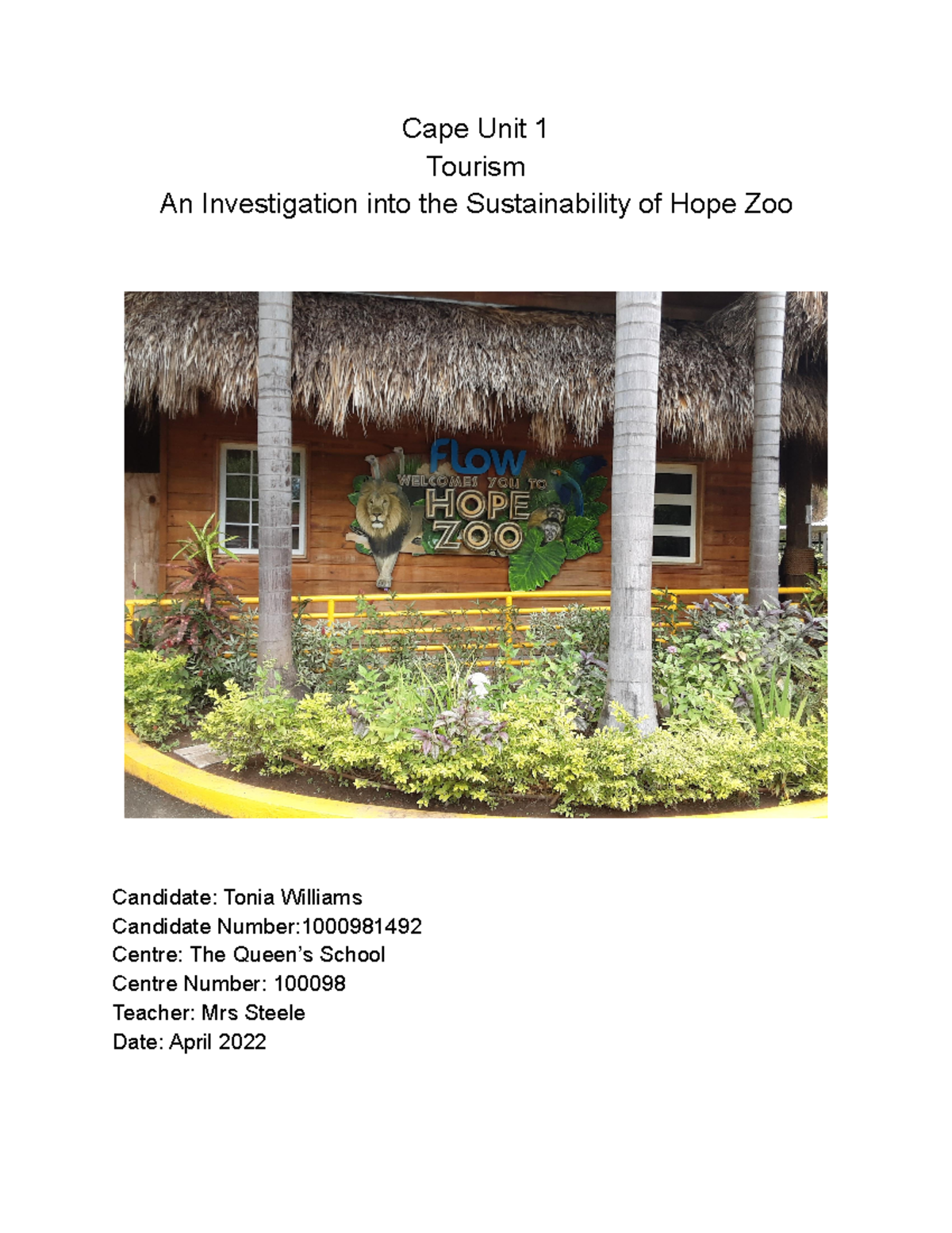 Tourism I - Cape Unit 1 Tourism An Investigation into the ...