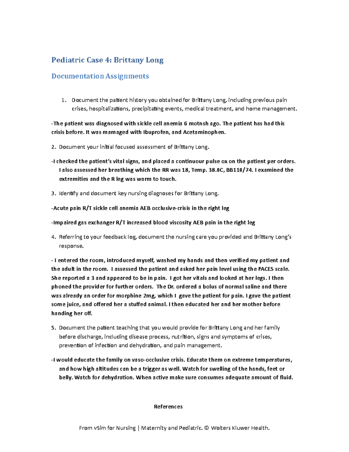 Pediatric Case 4- Brittany Long - Studocu