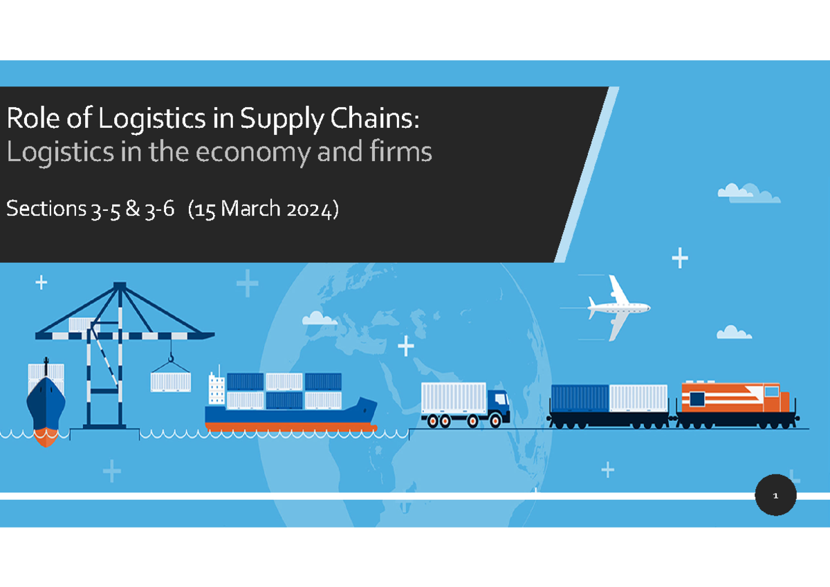 LSCM214 Ch3-3 Logistics in the economy and firm (15Mar2024) - 1 Role of ...