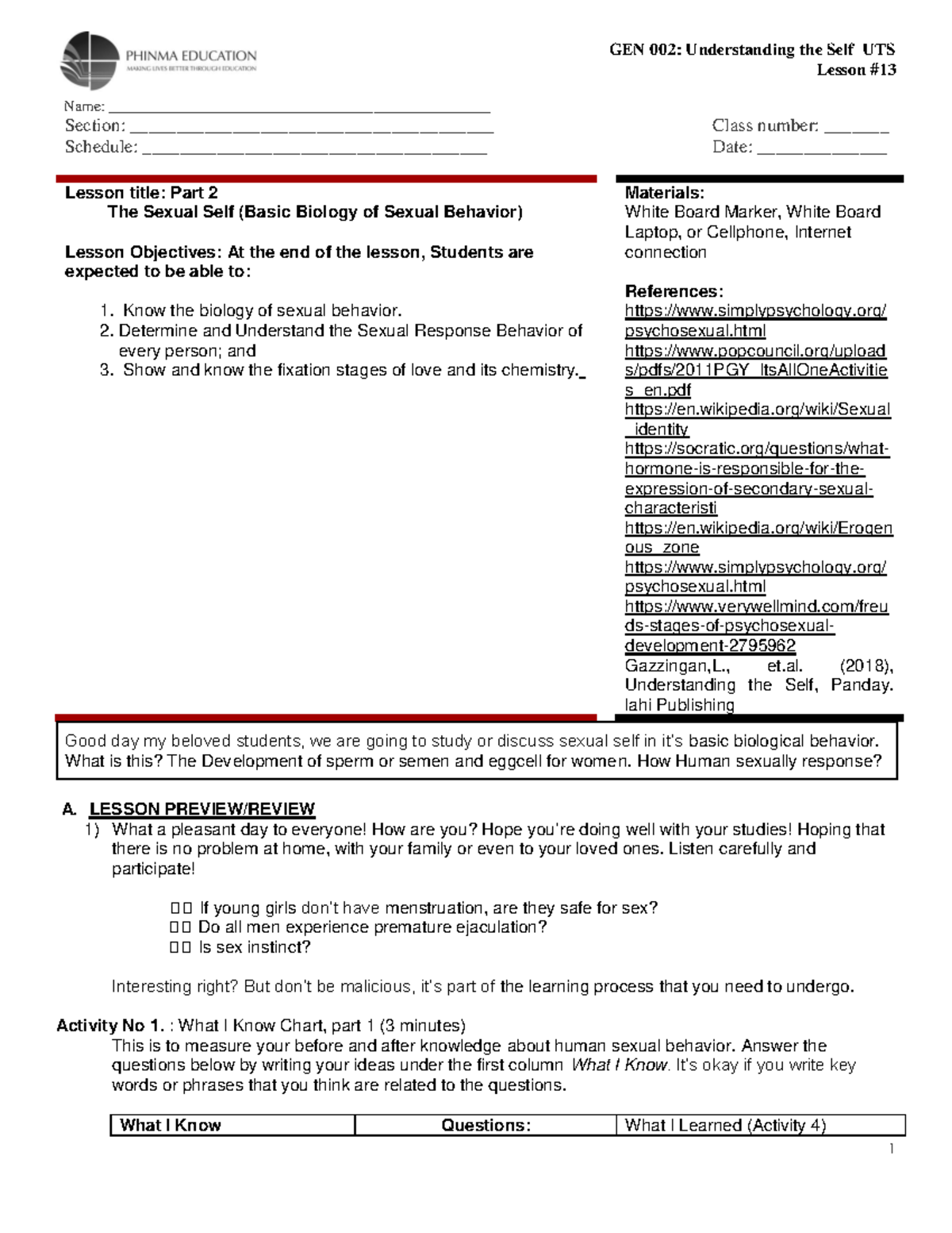 GEN 002 MODULE 13 - Lesson # Name ...