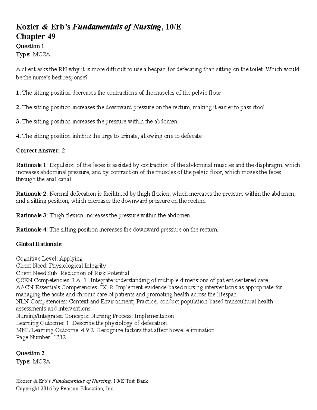 Berman 10e TIF CH49 - practice questions - Kozier & Erb’s Fundamentals ...