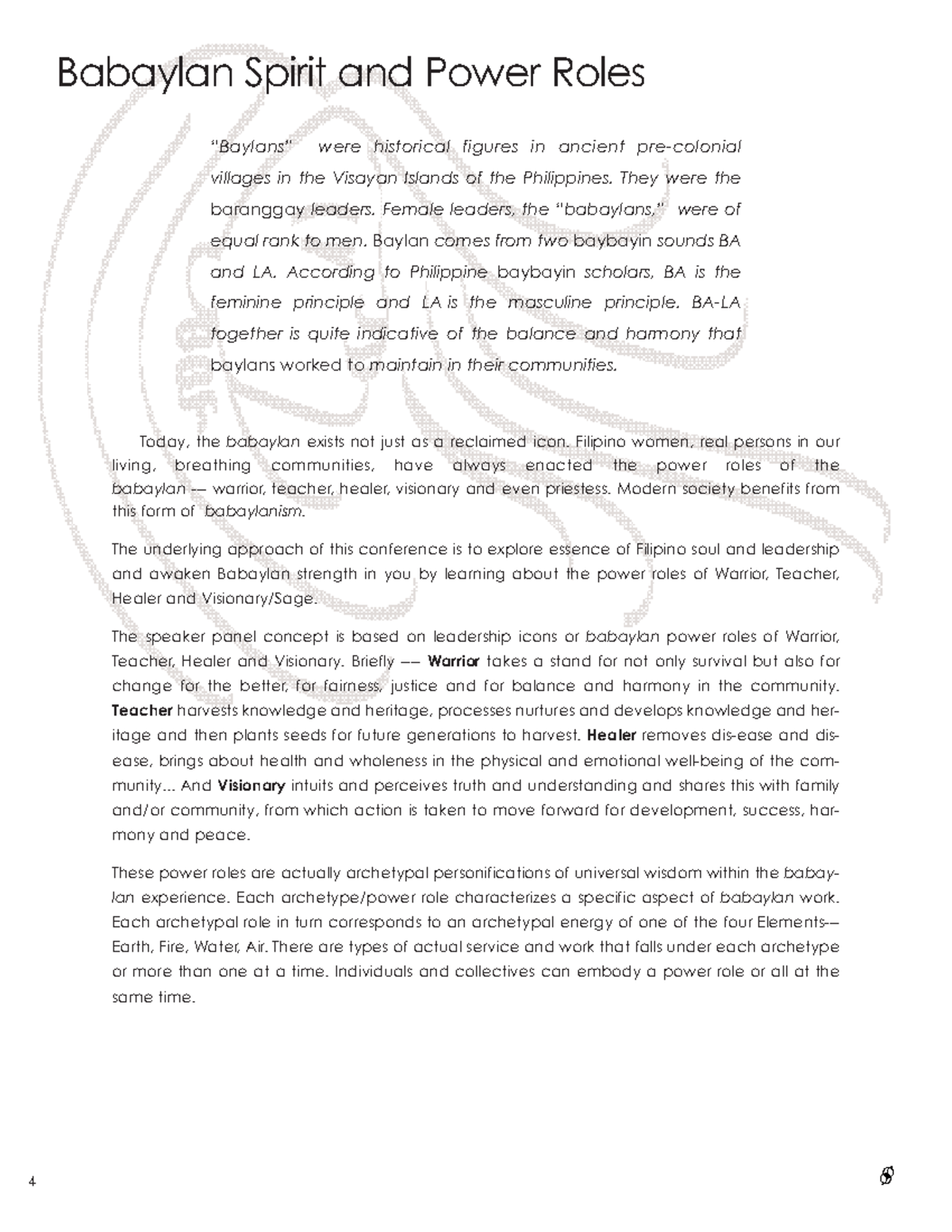 Spirit of the Babaylan Exhibit Pamphlet - Babaylan Spirit and Power ...