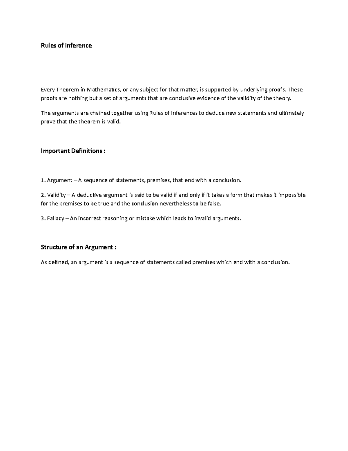 Rules of inference - Rules of inference Every Theorem in Mathematics ...