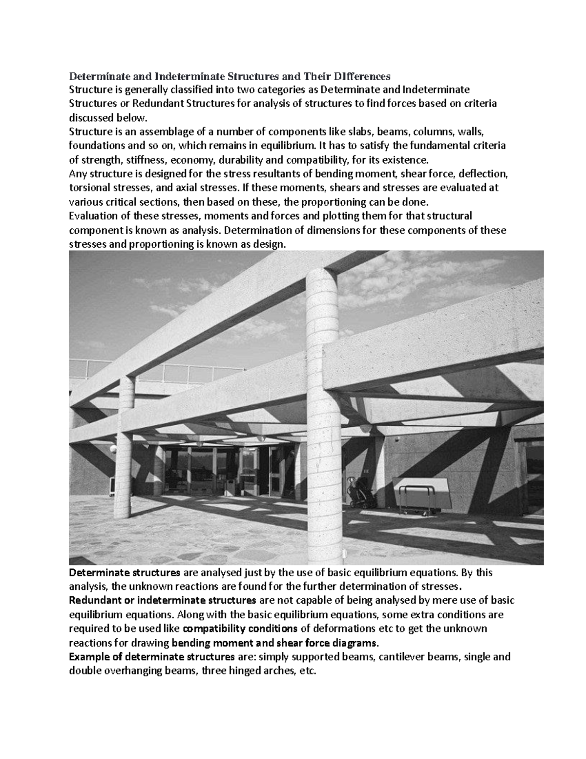 Determinate and Indeterminate Structures and Their DIfferences ...