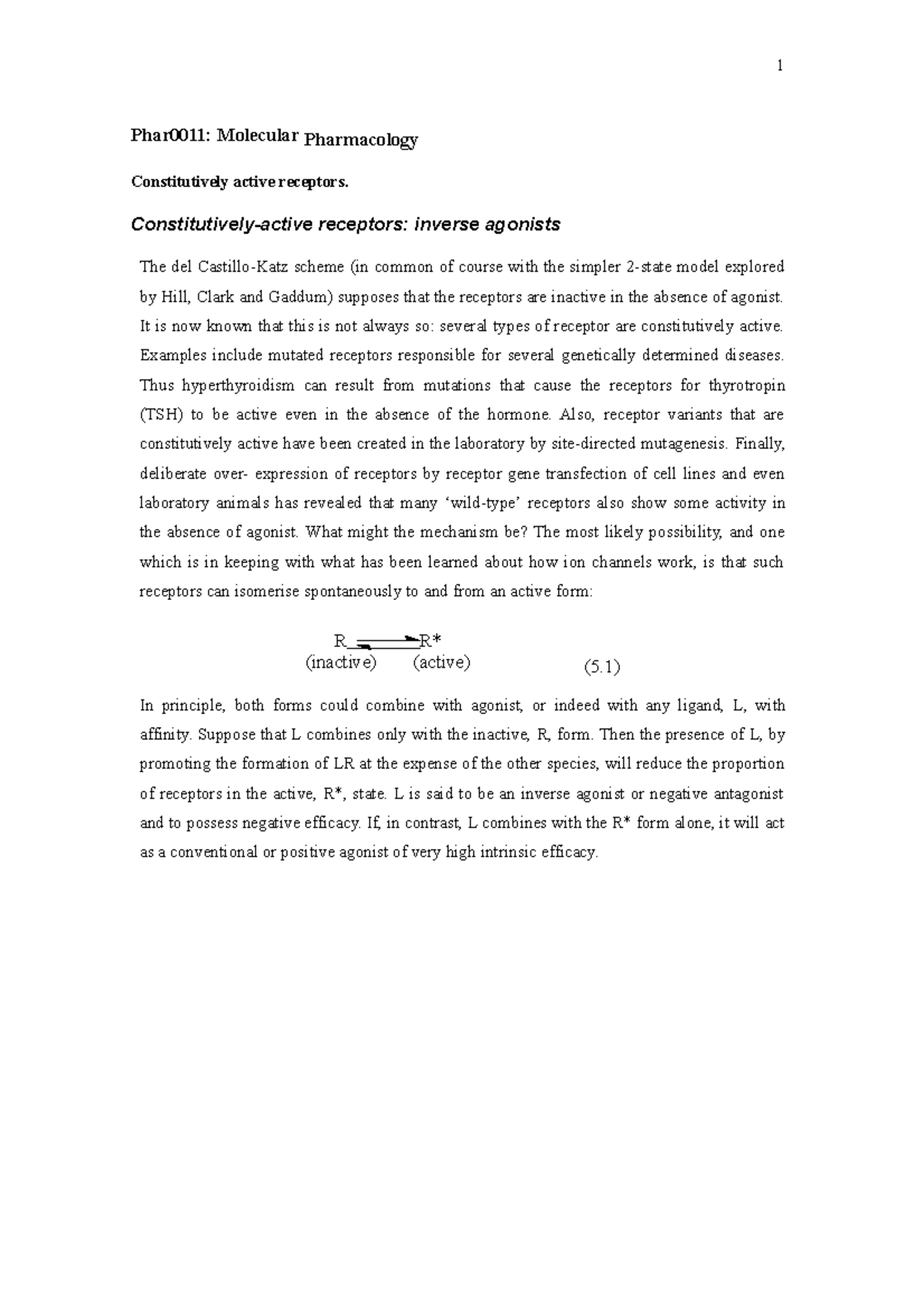 (5) Constitutive Activity Lecture - 1 Phar0011: Molecular Pharmacology ...