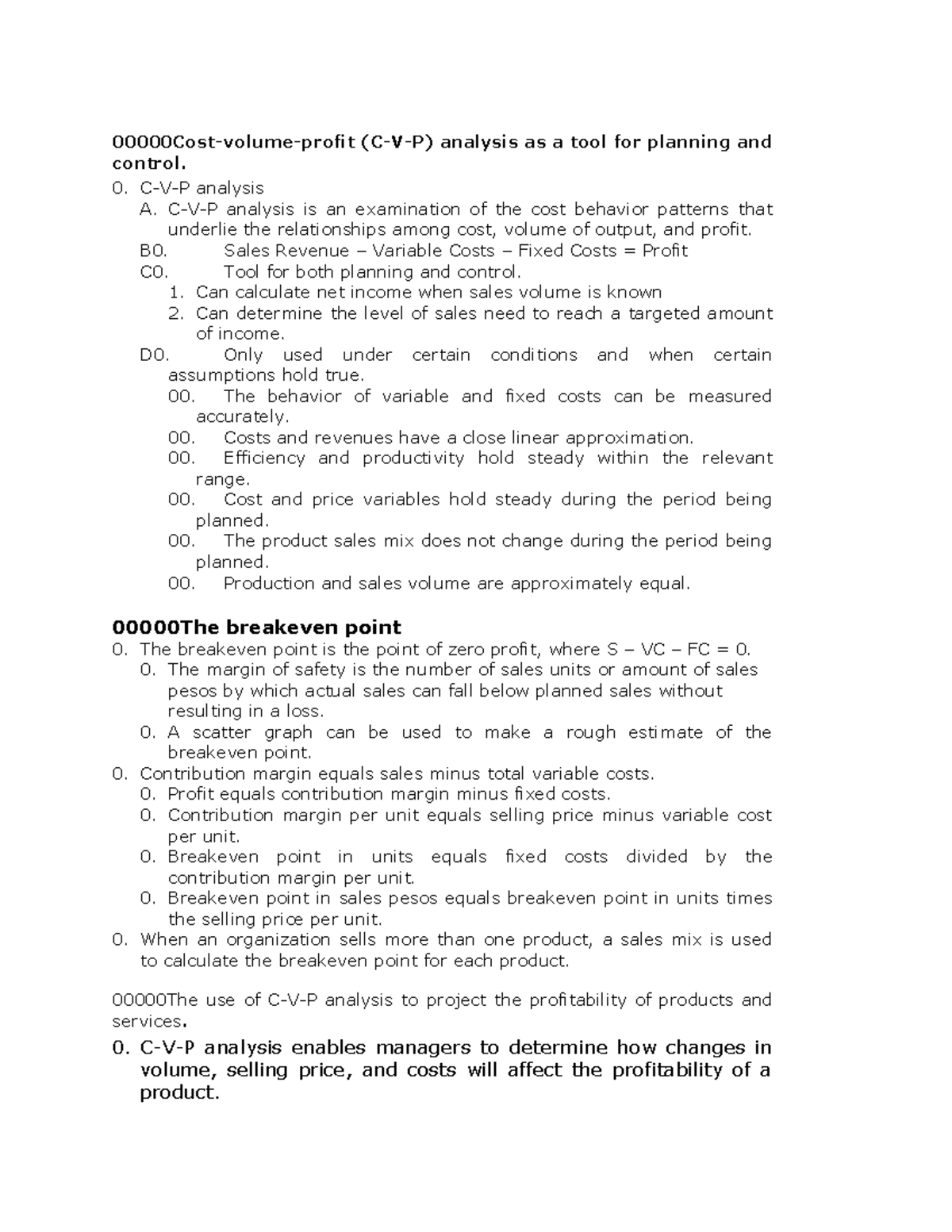 CVP Analysis Hand outs UC - 00000Cost-volume-profit (C-V-P) analysis as ...