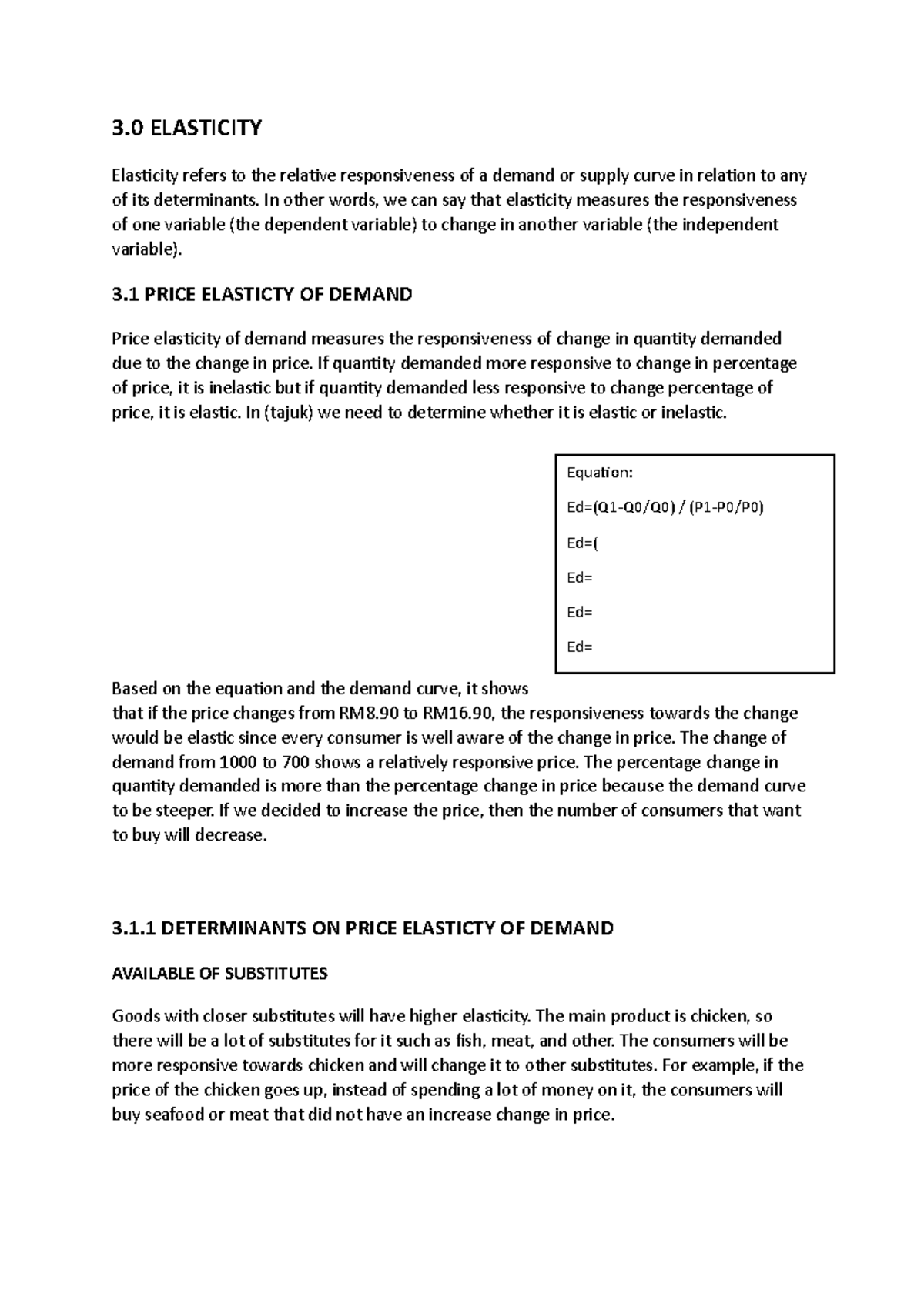 Eco elasticity - just an example - 3 ELASTICITY Elasticity refers to ...