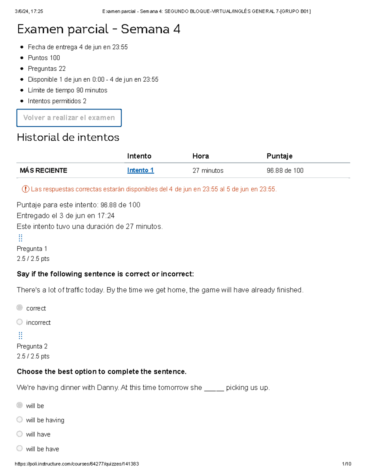 Examen parcial - Semana 4 Segundo Bloque- Virtual Inglés General 7-[ Grupo B01] - Examen parcial ...