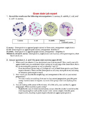 Microbiology Lab Practical #1 - Unknown - Guidelines Instructions ...