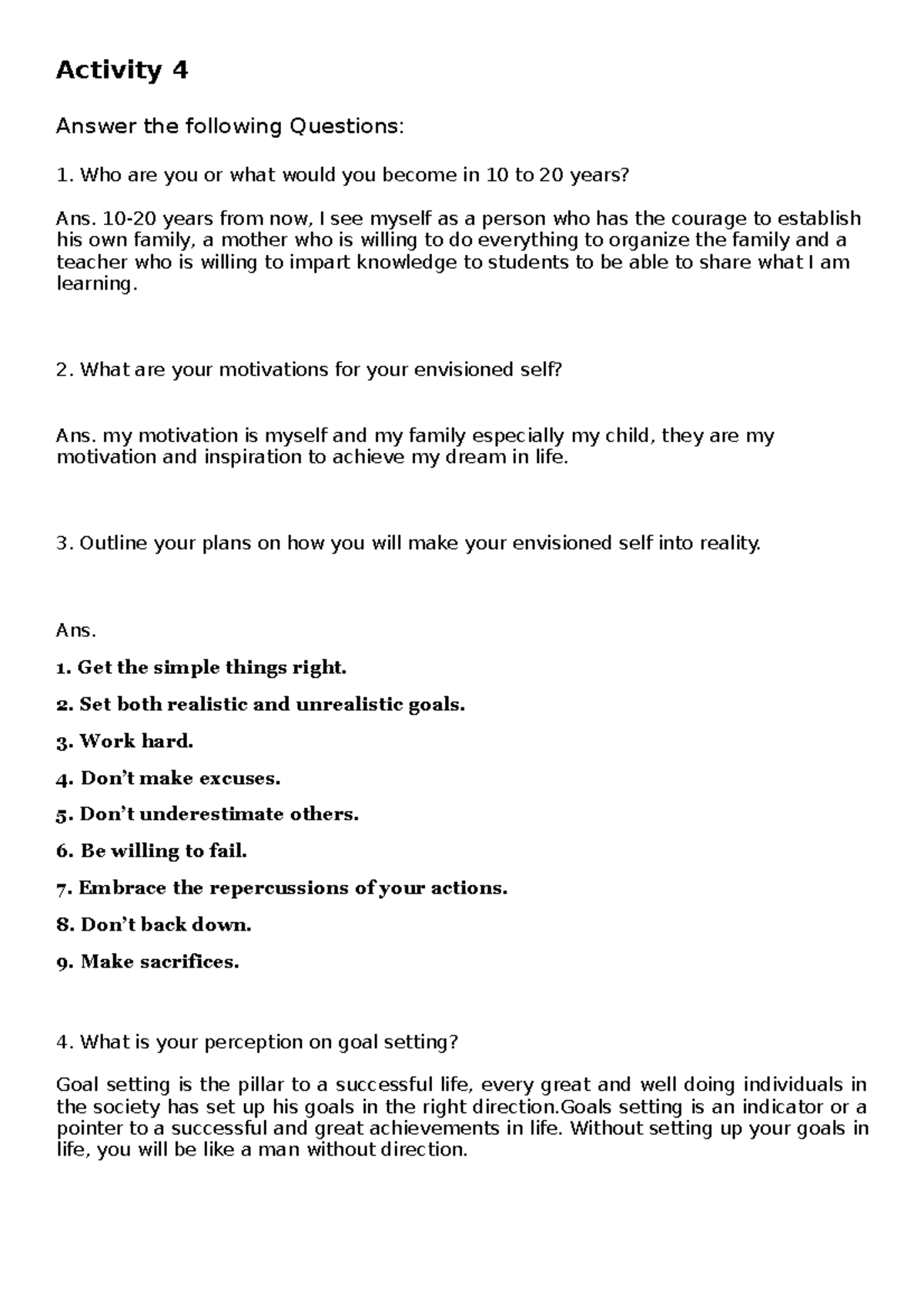Activity 4 6 Understanding The Self Activity 4 Answer The Following Activity 4 6 Understanding The Self Activity 4 Answer The Following