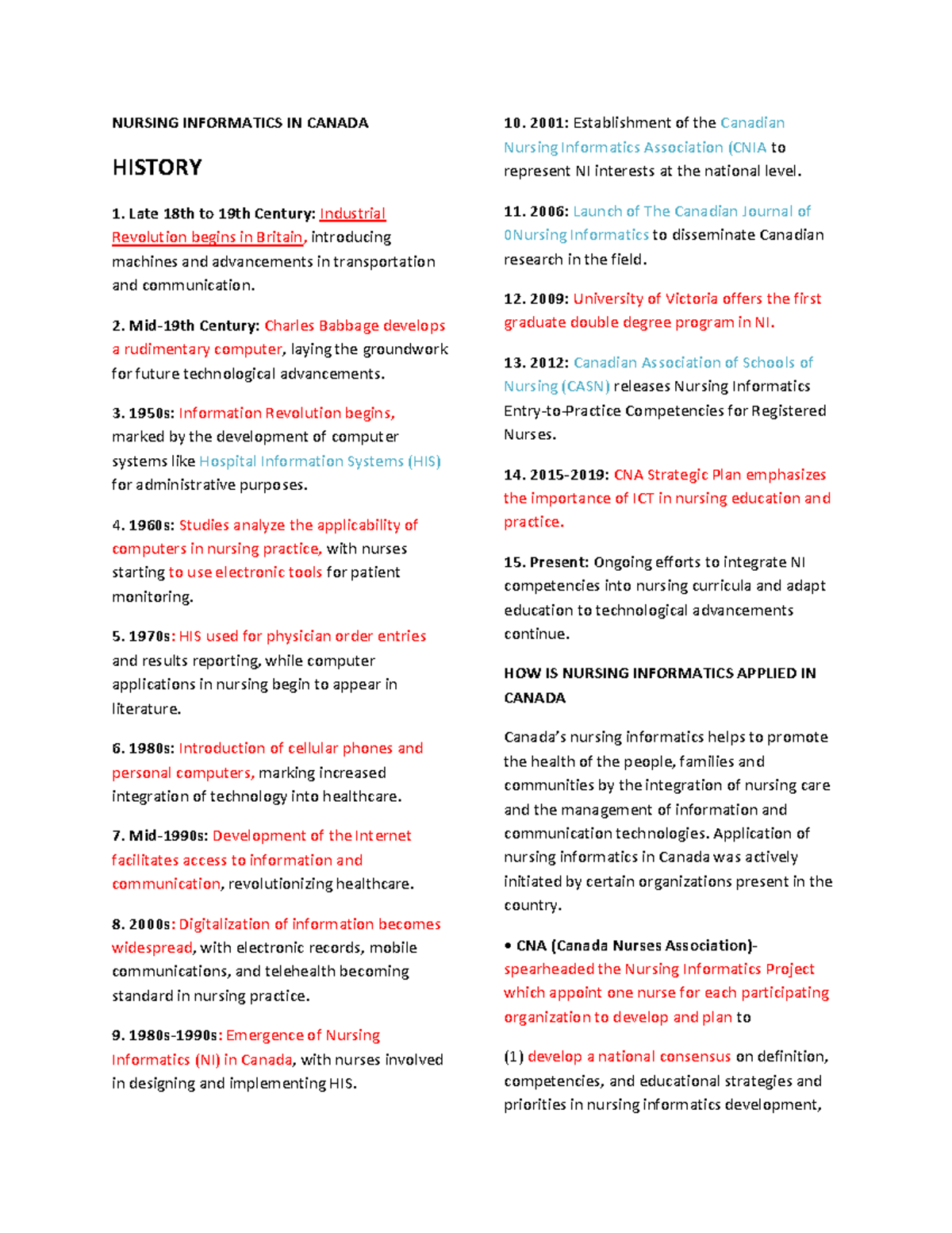 Nursing Informatics IN Canada - NURSING INFORMATICS IN CANADA HISTORY ...