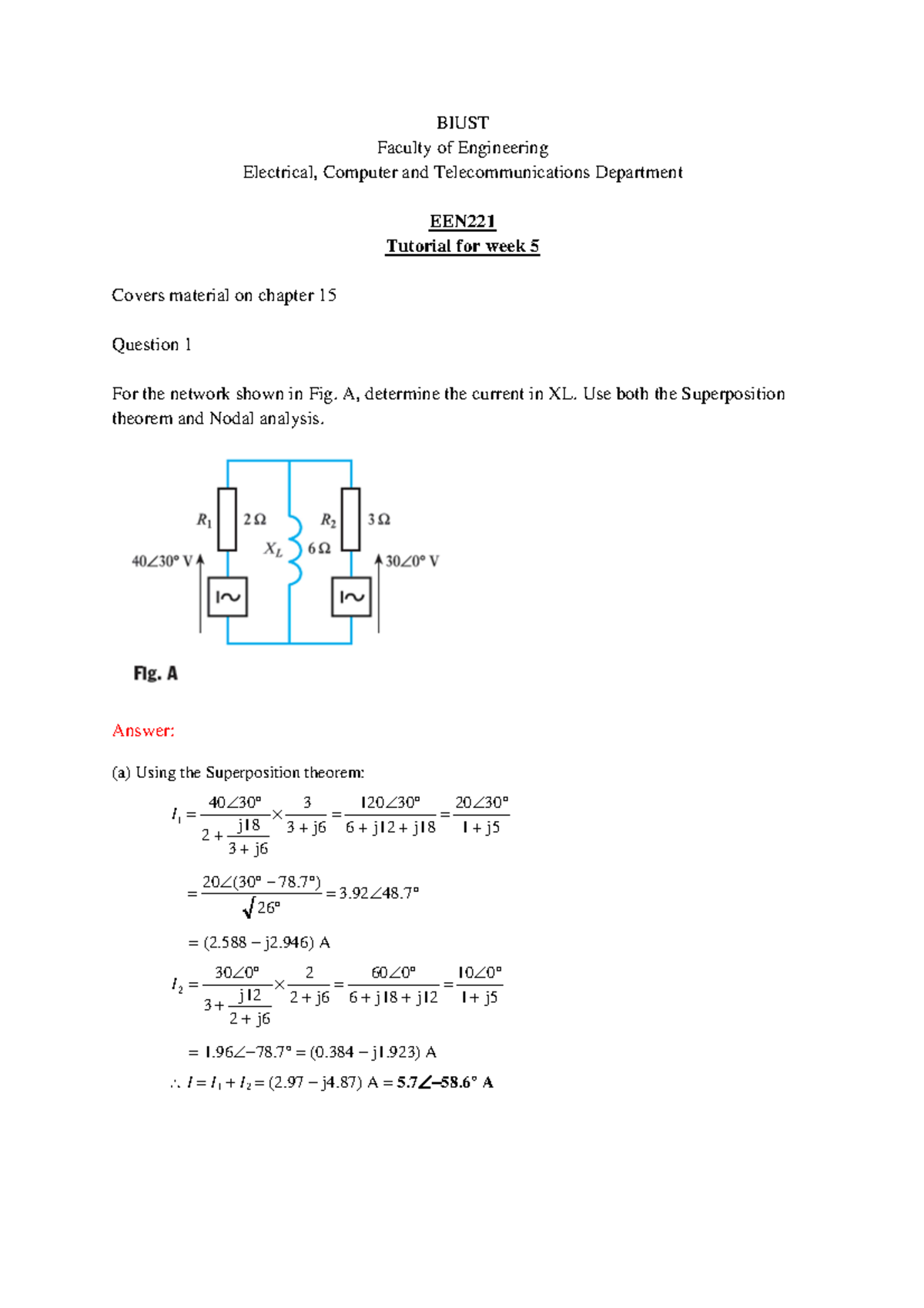 Tutorial Week05 chpt15 with answers - BIUST Faculty of Engineering ...