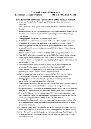 Macroeconomics Study Guide + Sheet Answers - Chapter 1 Introduction to ...