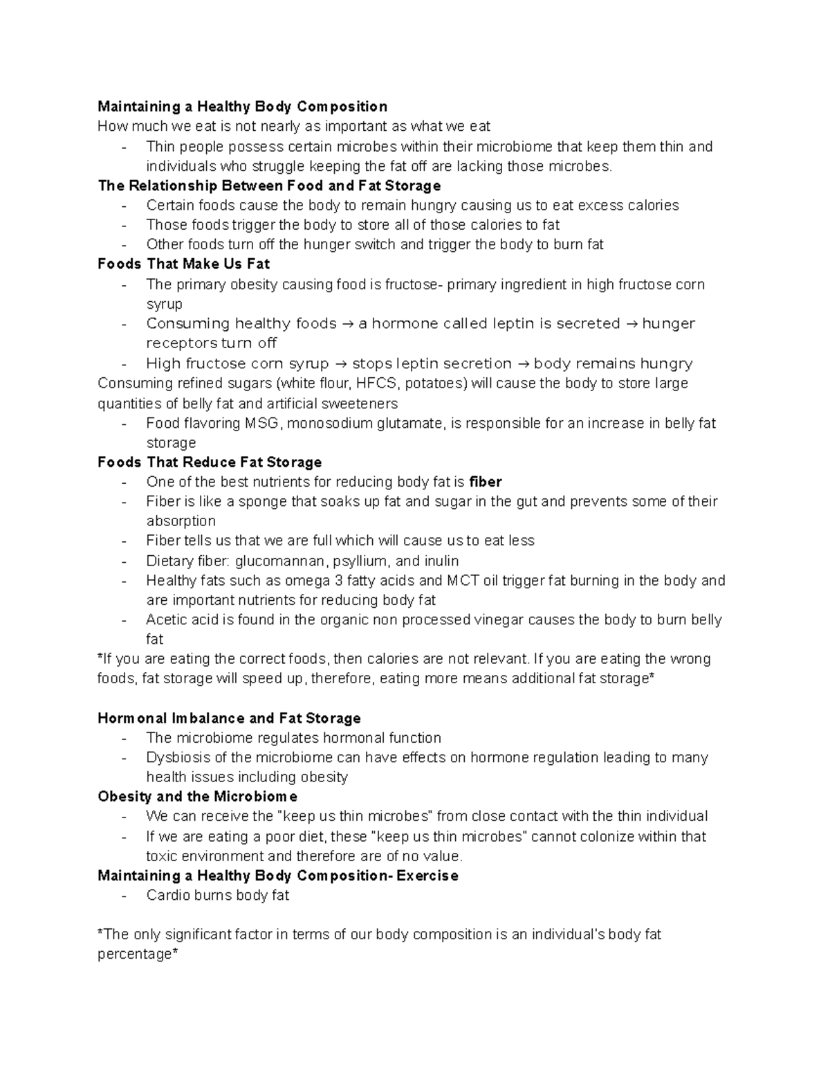 Unit 5 Obesity and Body Composition - Maintaining a Healthy Body ...