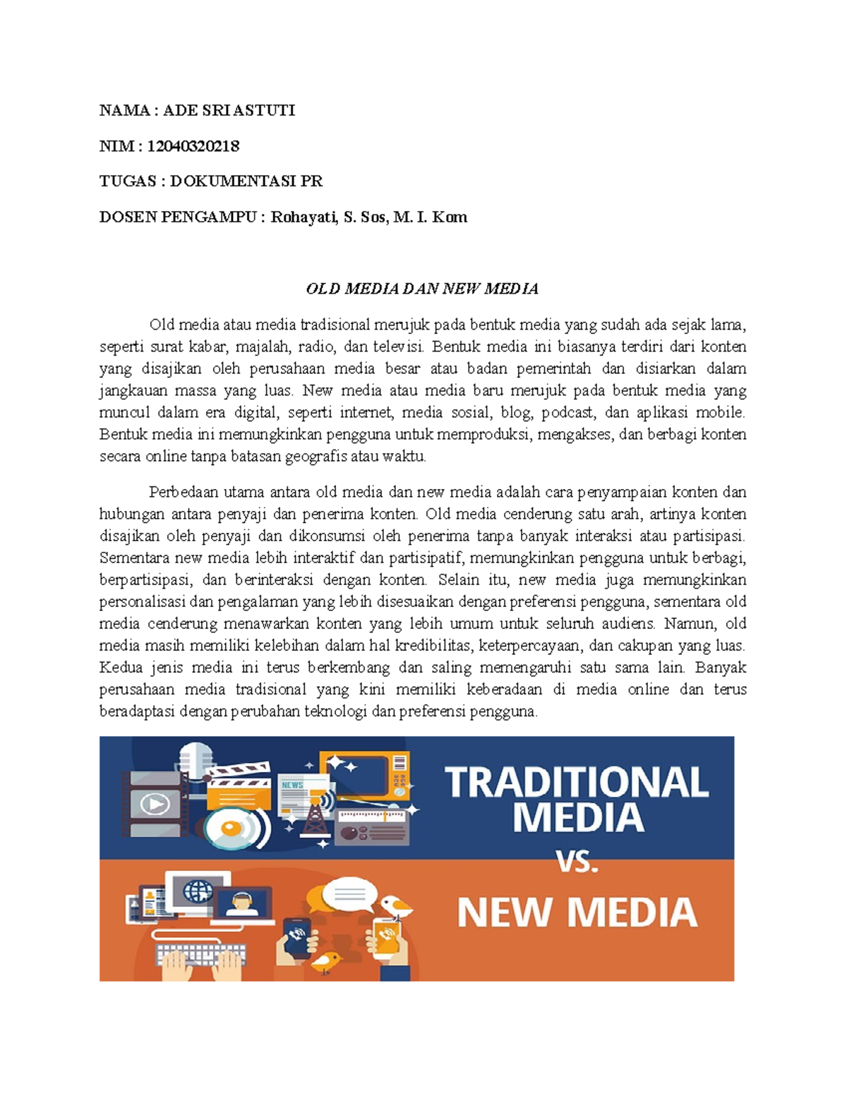 OLD Media DAN NEW Media - sadsadas - NAMA : ADE SRI ASTUTI NIM ...