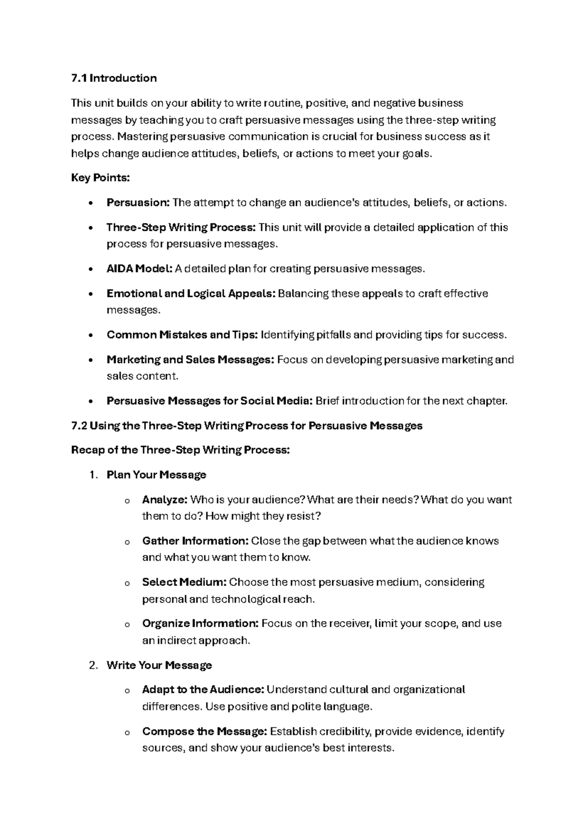 Business Communication Unit 7 & 8 - 7 Introduction This unit builds on ...