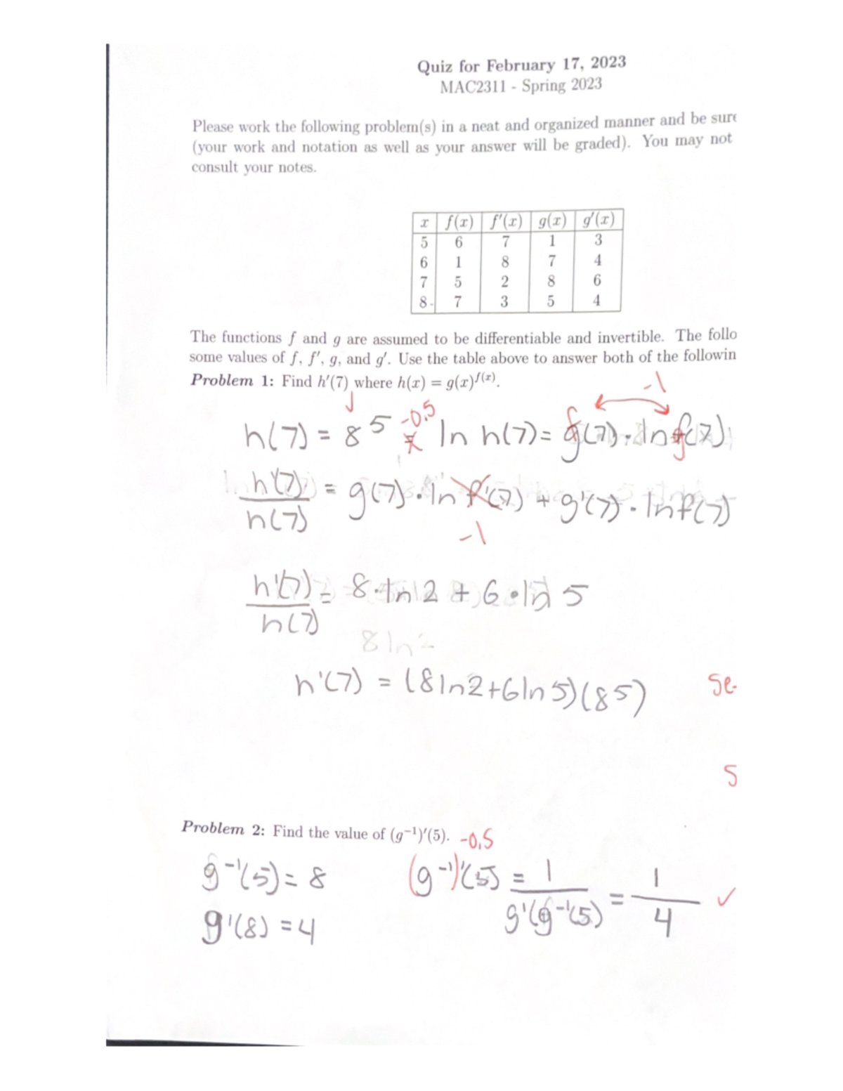 Quiz for February 17, 2023 - MAC 2311C - Studocu